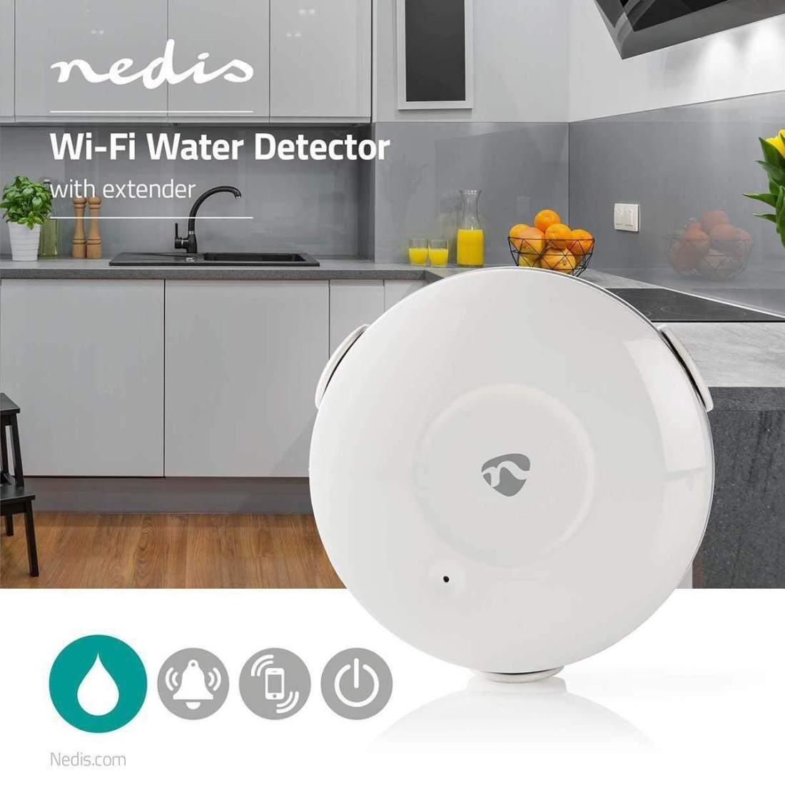 SmartLife Water Detector | Wi-Fi | Batteridriven | Förlängning ingår ...
