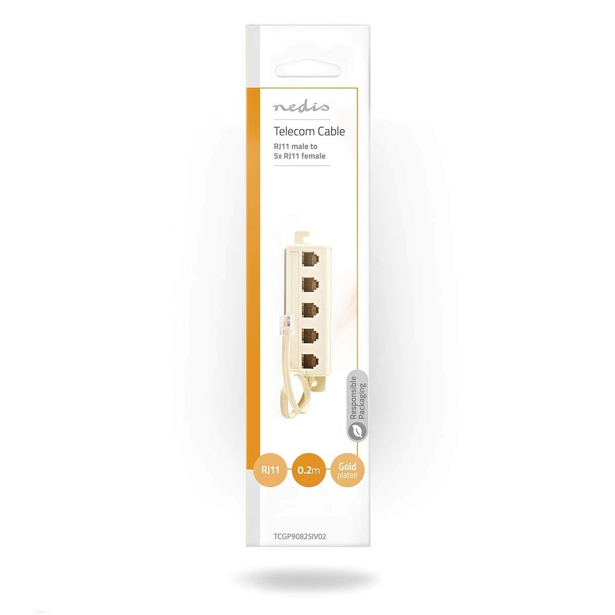 Telecom extension cable | RJ11 Male | 5x RJ11 (4/6) Female | 0.20 m ...