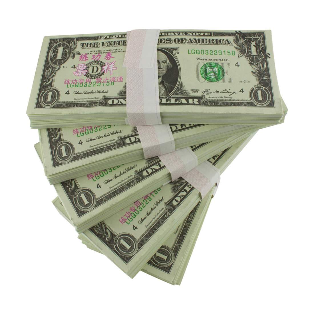 Fake money - 1 US dollars (100 banknotes)