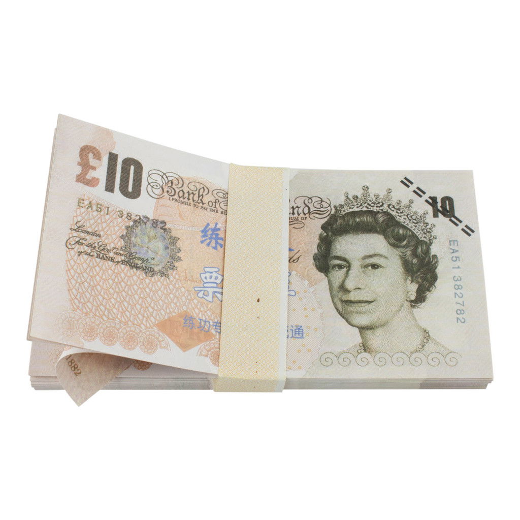 Fake money - 10 Pounds (100 banknotes)