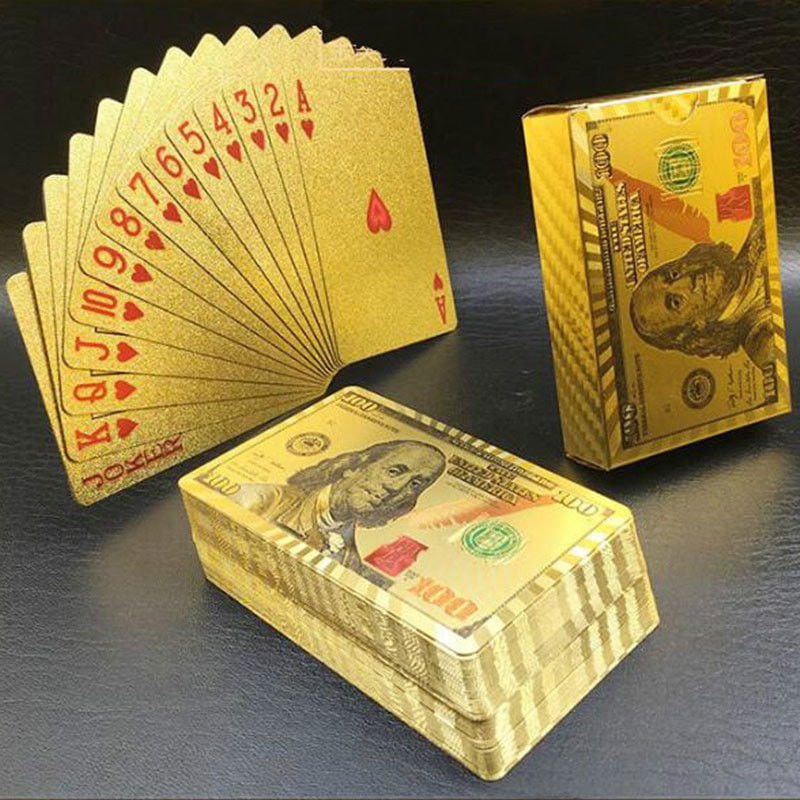 Playing Cards - Card Deck of 24K Gold Plating, USD