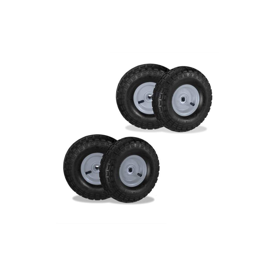 Bag truck wheel set with 4 steel rims