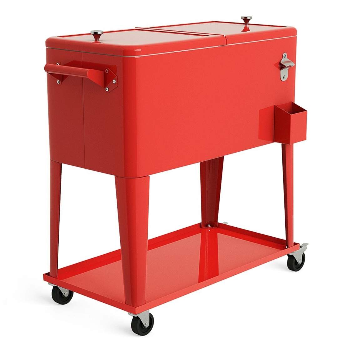 76L refrigerator trolley with shelf & bottle opener serving trolley ...