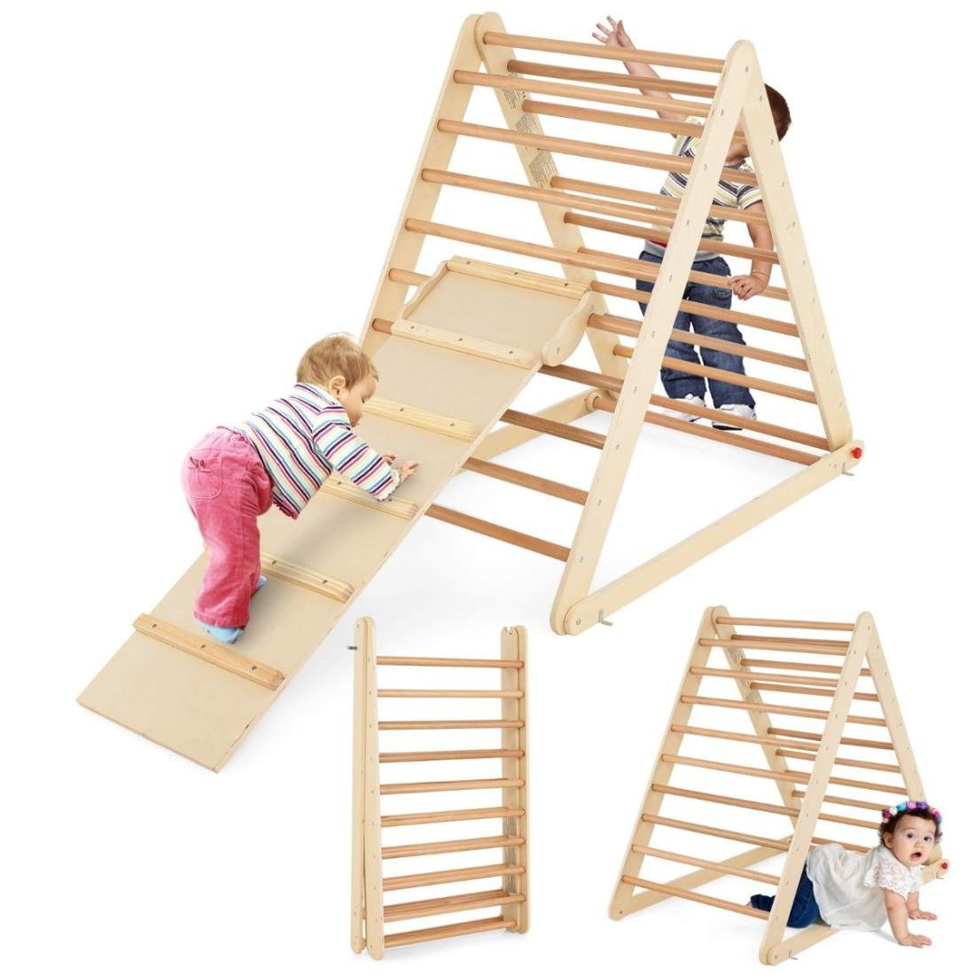 Climbing triangle with ladder. Foldable climbing frame, rung triangle ...