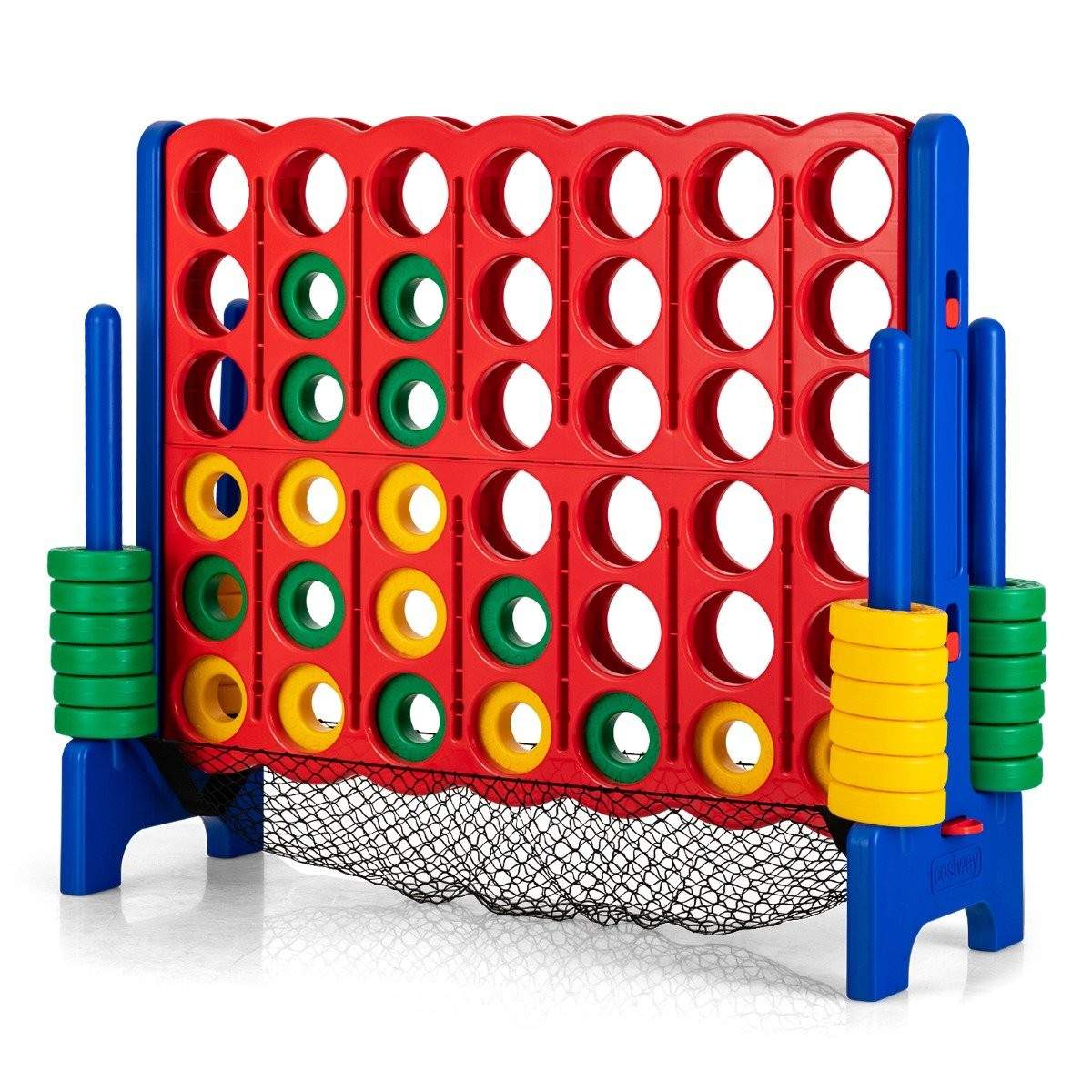 Jumbo 4-i-rad-set 119 cm stort fyra-i-rad-spel för barn blå