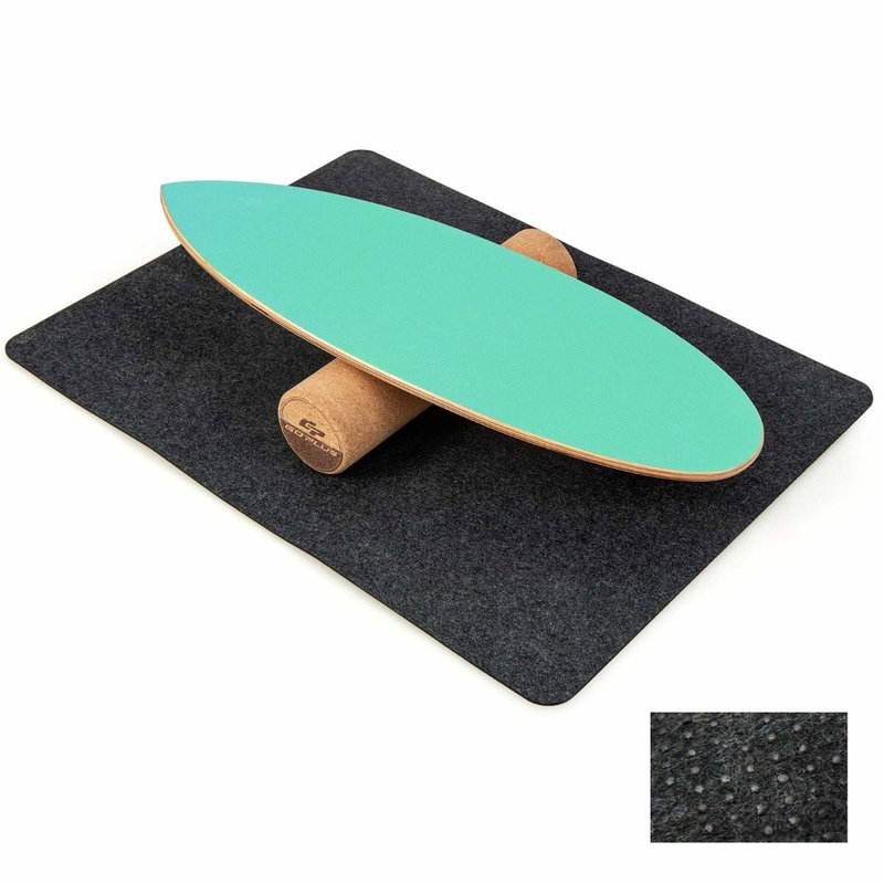 Wooden Balance Board Wobble Board with Wheel & Blanket 3-in-1 Balance ...
