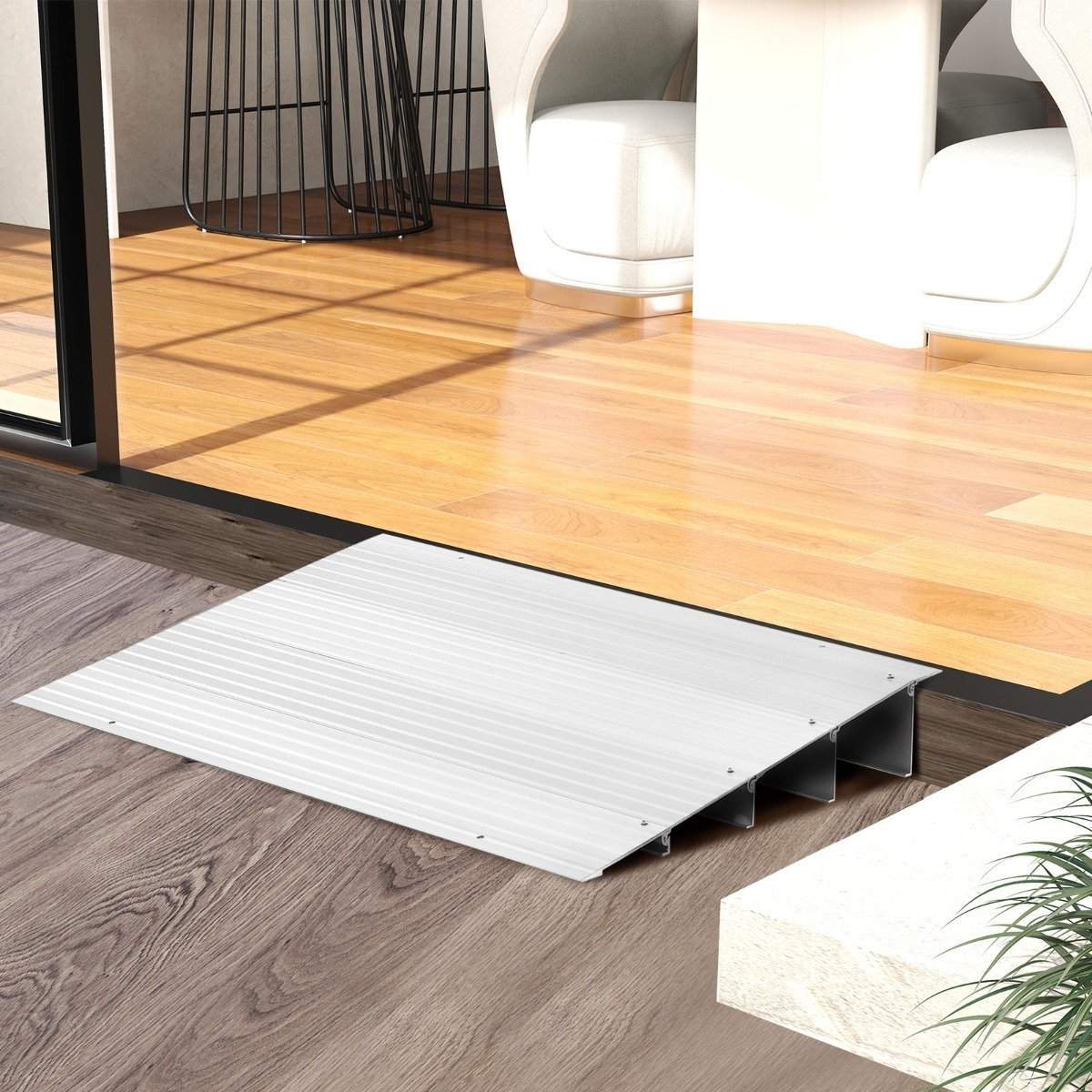 Door sill ramp 10.5 cm high entry ramp with adjustable aluminum frame ...