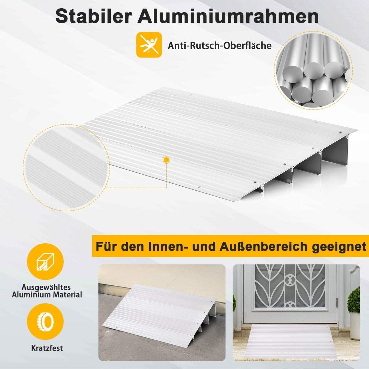 Door sill ramp 10.5 cm high entry ramp with adjustable aluminum frame ...