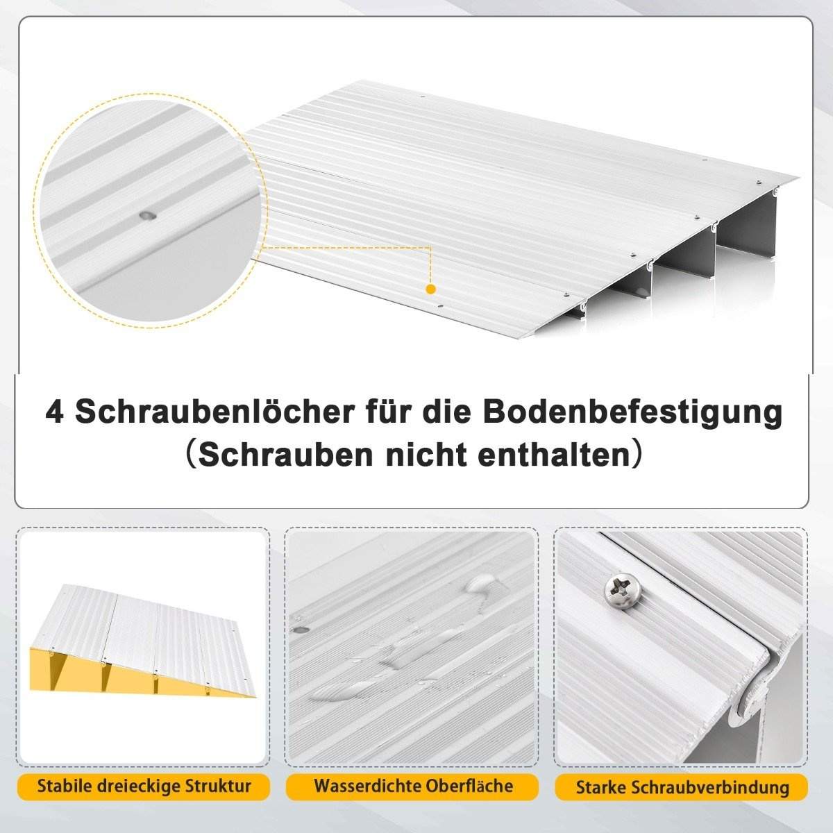 Door sill ramp 10.5 cm high entry ramp with adjustable aluminum frame ...