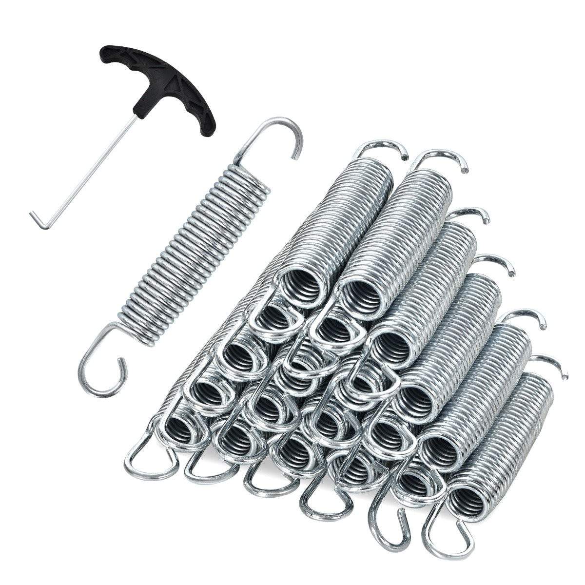 Set of 20 trampoline springs 14 cm heavy galvanized steel springs with ...