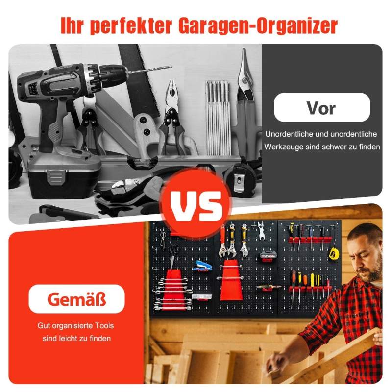 Tool wall with 25 hanging accessories storage system tool holder ...