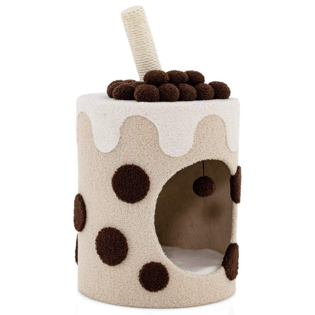 Scratching post, scratching barrel in milk tea shape with sisal posts ...
