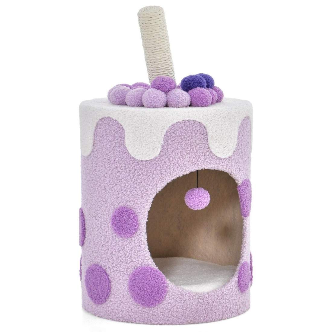 Scratching post, scratching barrel in milk tea shape with sisal posts ...