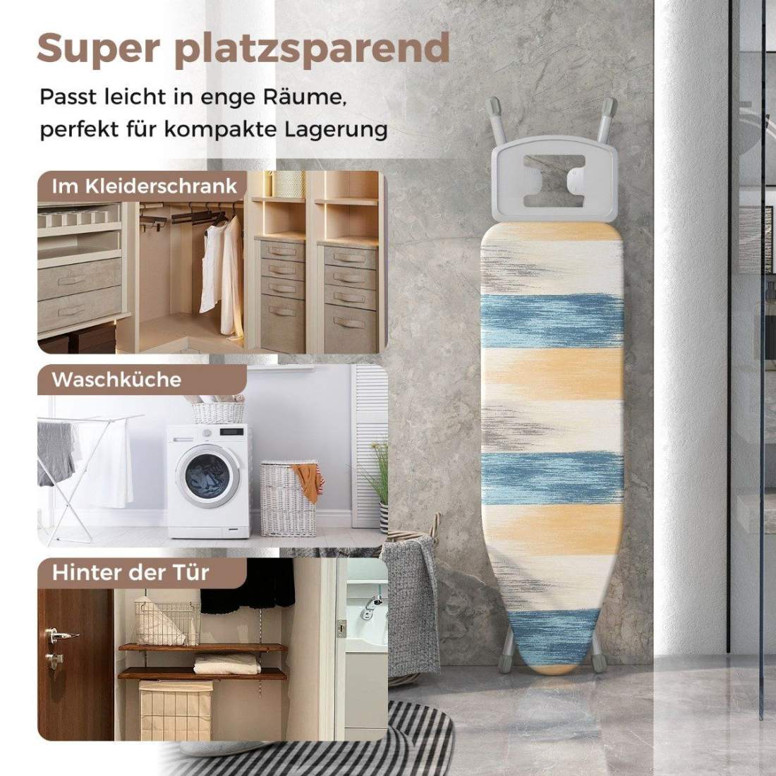 Vikbar strykbräda med strykjärn & Strykbrädan rymmer upp till 30 kg blå ...