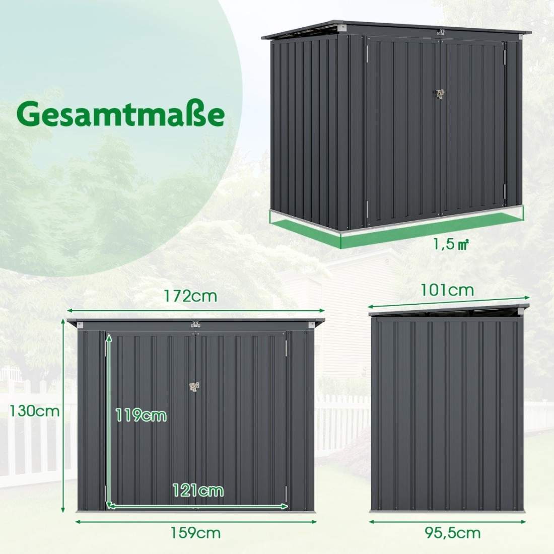 Garbage can box for 2 garbage cans Garbage box made of galvanized metal ...