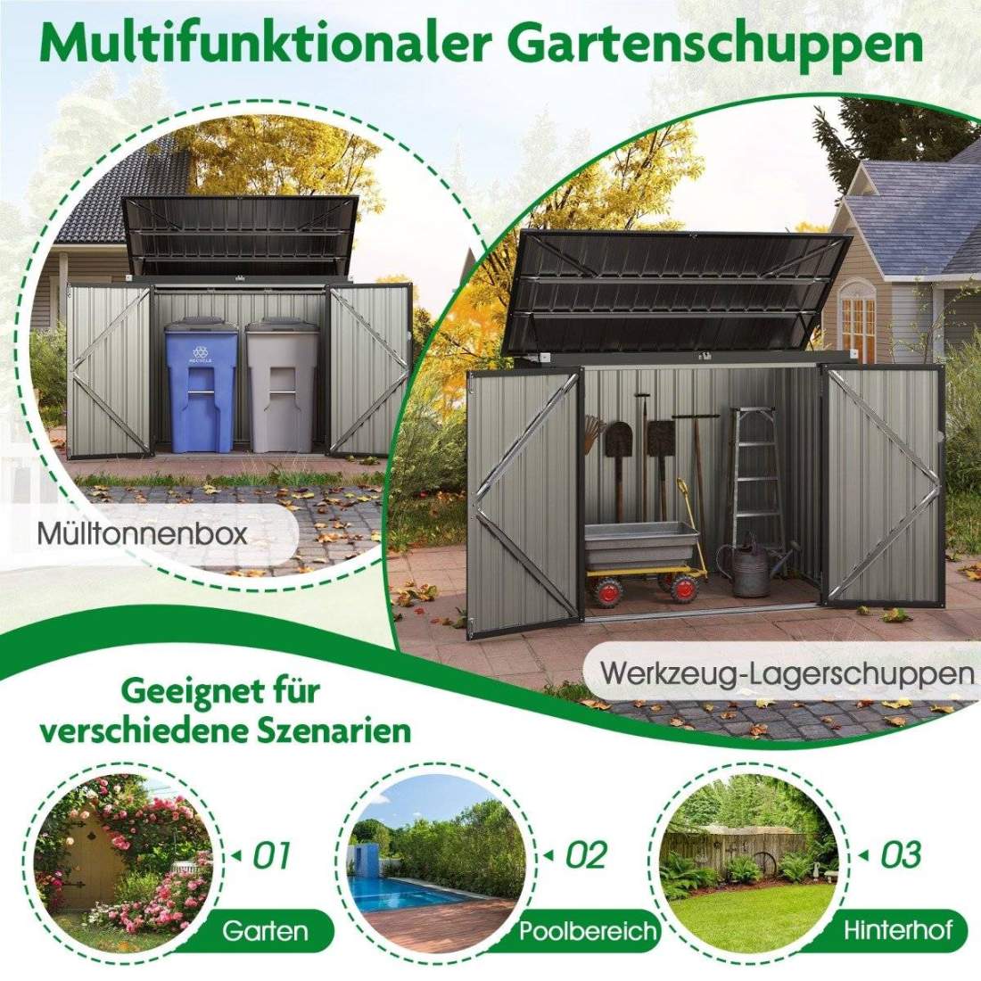 Garbage can box for 2 garbage cans Garbage box made of galvanized metal ...