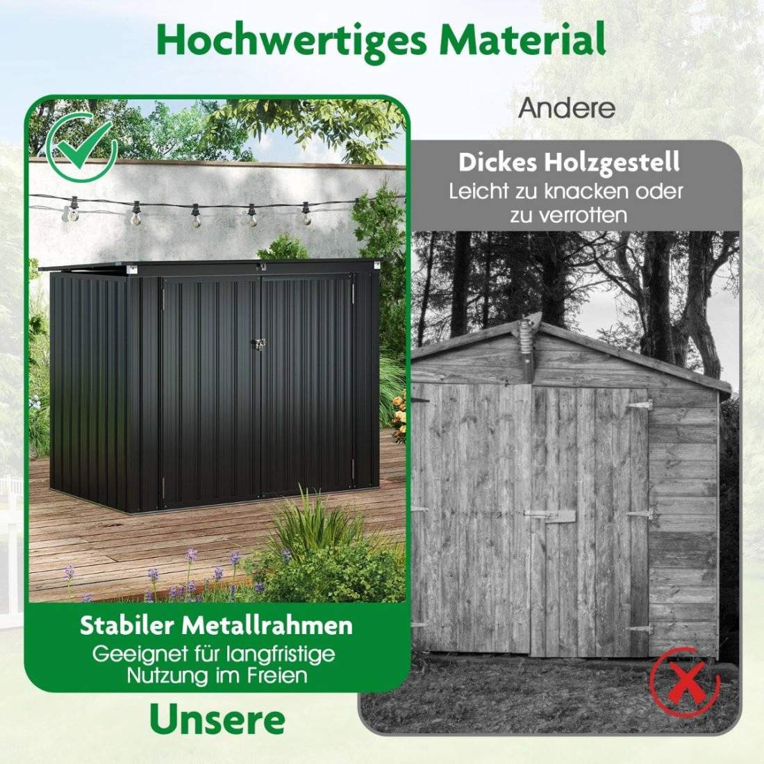 Garbage can box for 2 garbage cans Garbage box made of galvanized metal ...