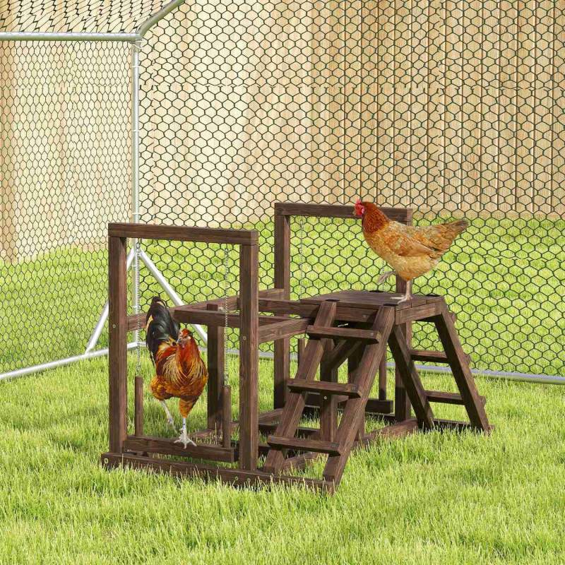 Wooden Chicken Play Frame, Playground for Chickens with Chicken Perches ...