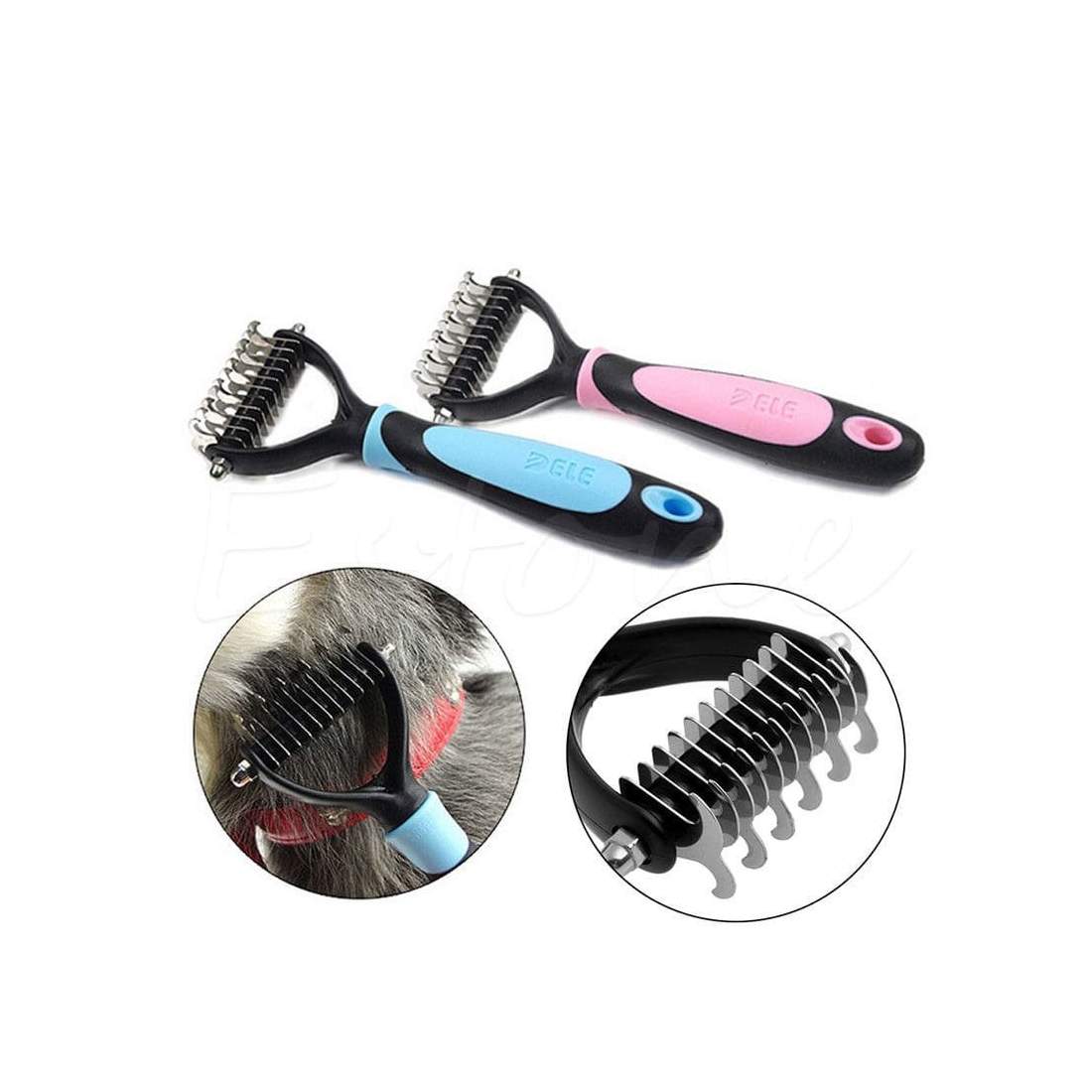 Wide fur comb with grip-friendly handle