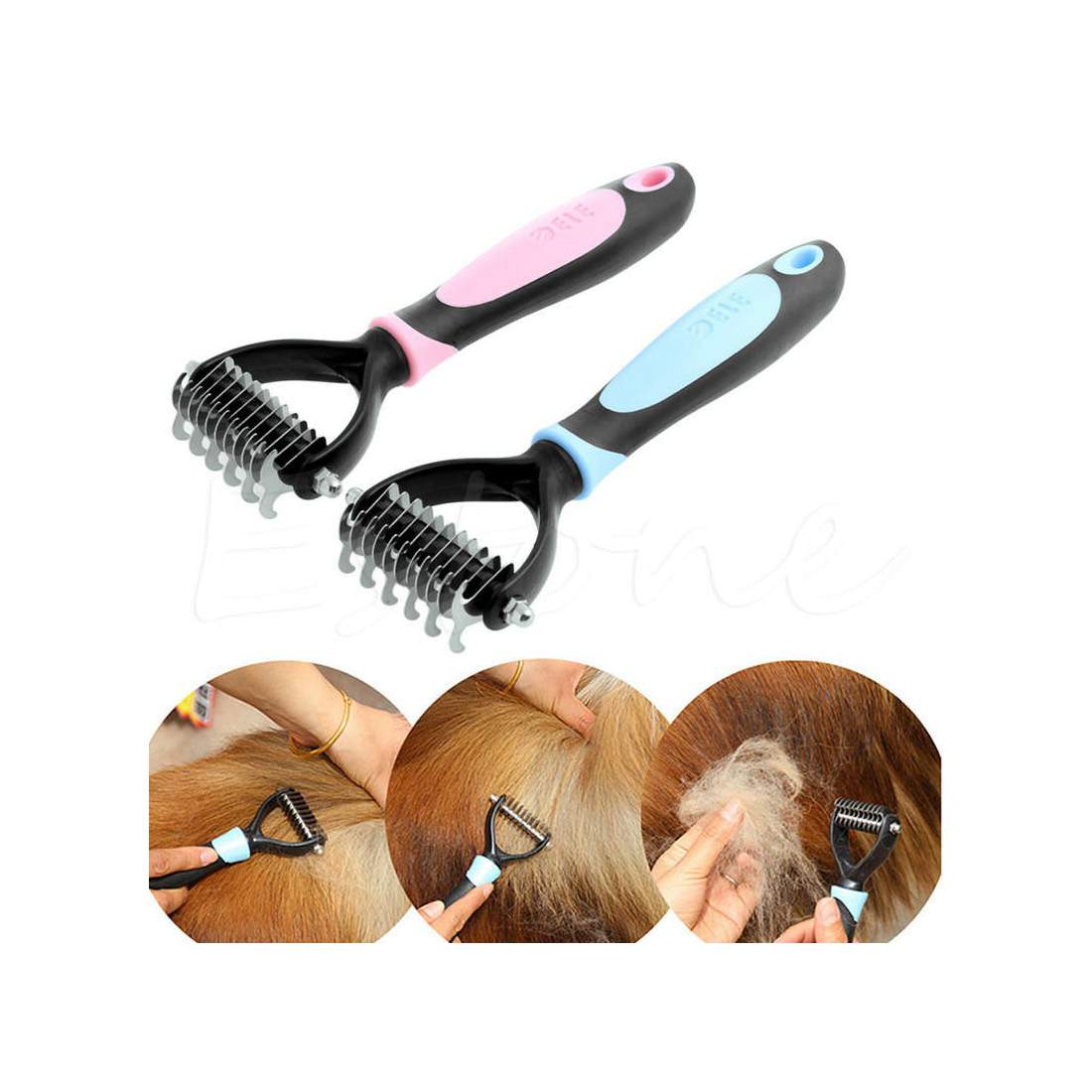 Wide fur comb with grip-friendly handle