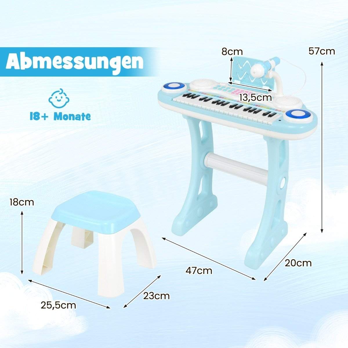 37 tangenter klaver keyboard med lys elektrisk børne keyboard Optagelse ...