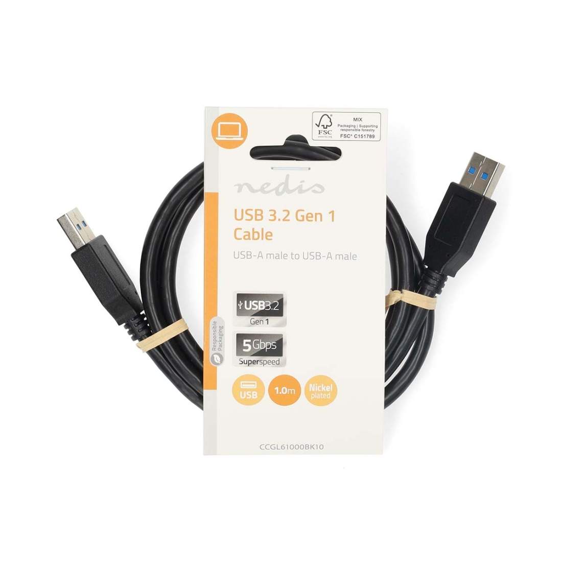 USB-kaapeli | USB 3.2 Gen 1 | USB-A-uros | USB-A-uros | 5 Gbps ...