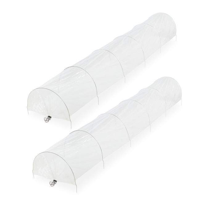 Set of 2 PVC Grow Tunnels 3.7 m