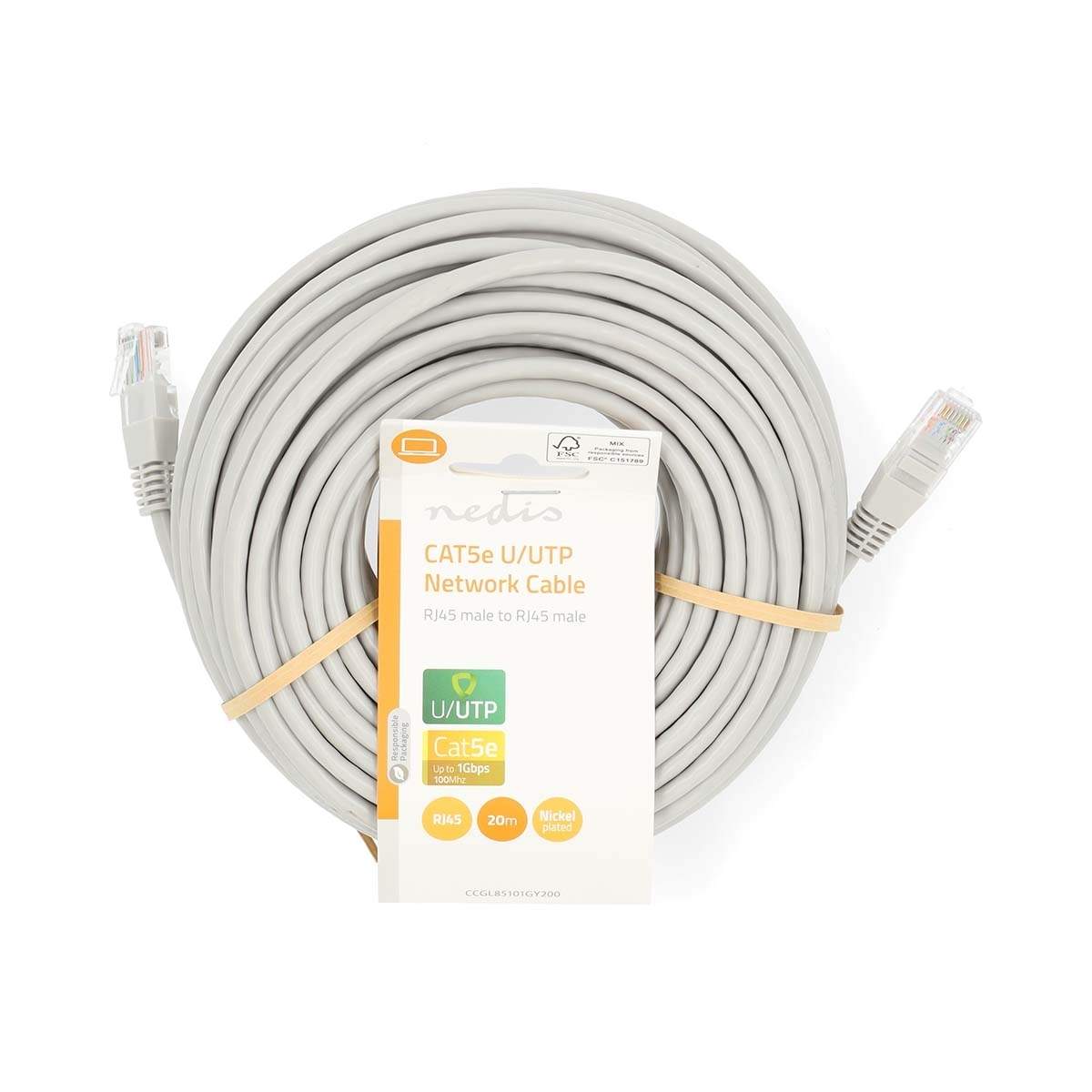 CAT5e nätverkskabel | U/UTP | RJ45 hane | RJ45 hane | 20.0 m | Rund ...