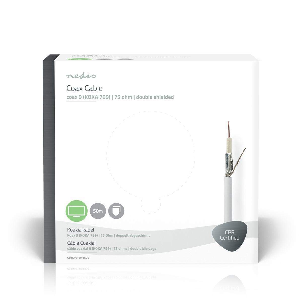 Coaxial cable on Bobin | RG59 | 75 Ohm | Double Shielded | ECA | 50.0 m ...