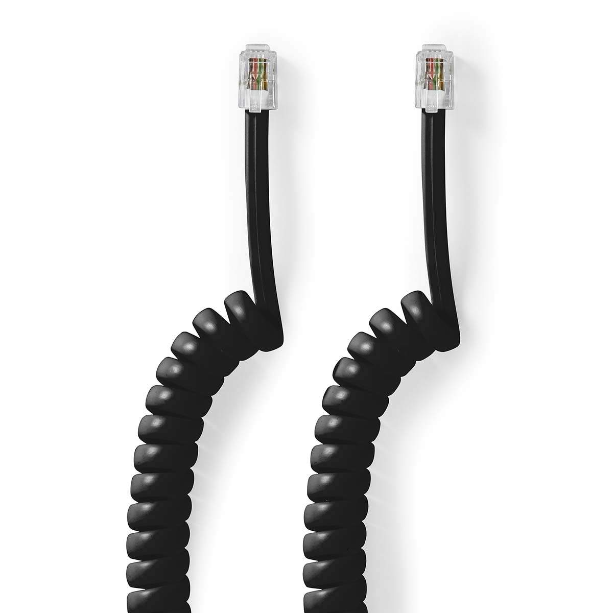 Telecom cable | RJ10 Male | RJ10 Male | 2.00 m | Cable design: Coiled ...
