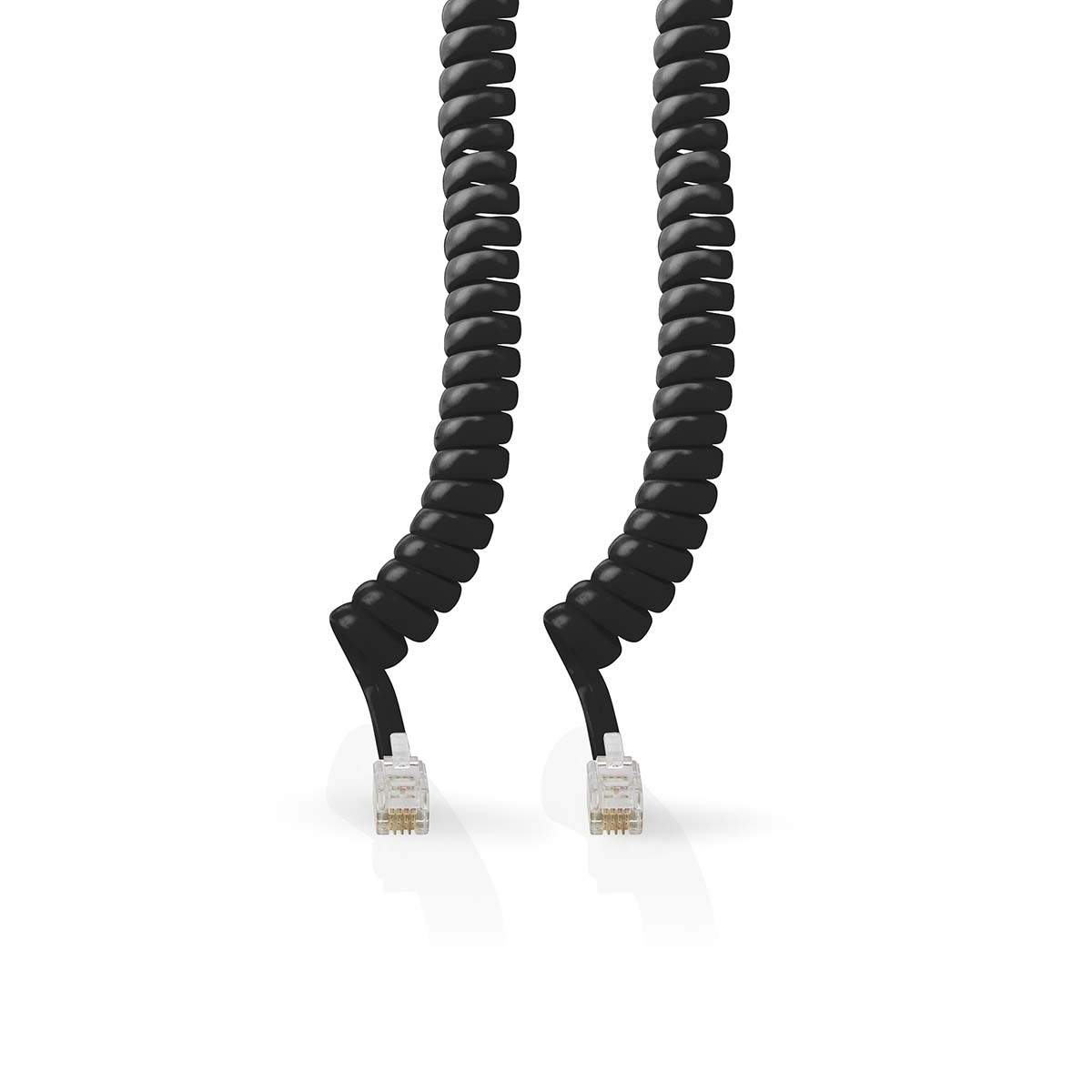Telecom cable | RJ10 Male | RJ10 Male | 2.00 m | Cable design: Coiled ...