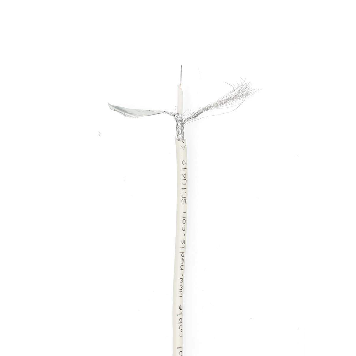 20m Double Shielded Coax Cable – PVC, White