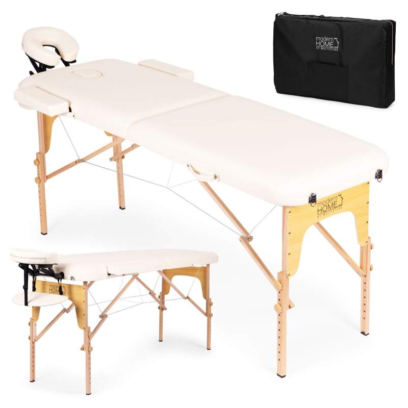 Foldable Wooden Massage Table – 2-Section with Carry Bag
