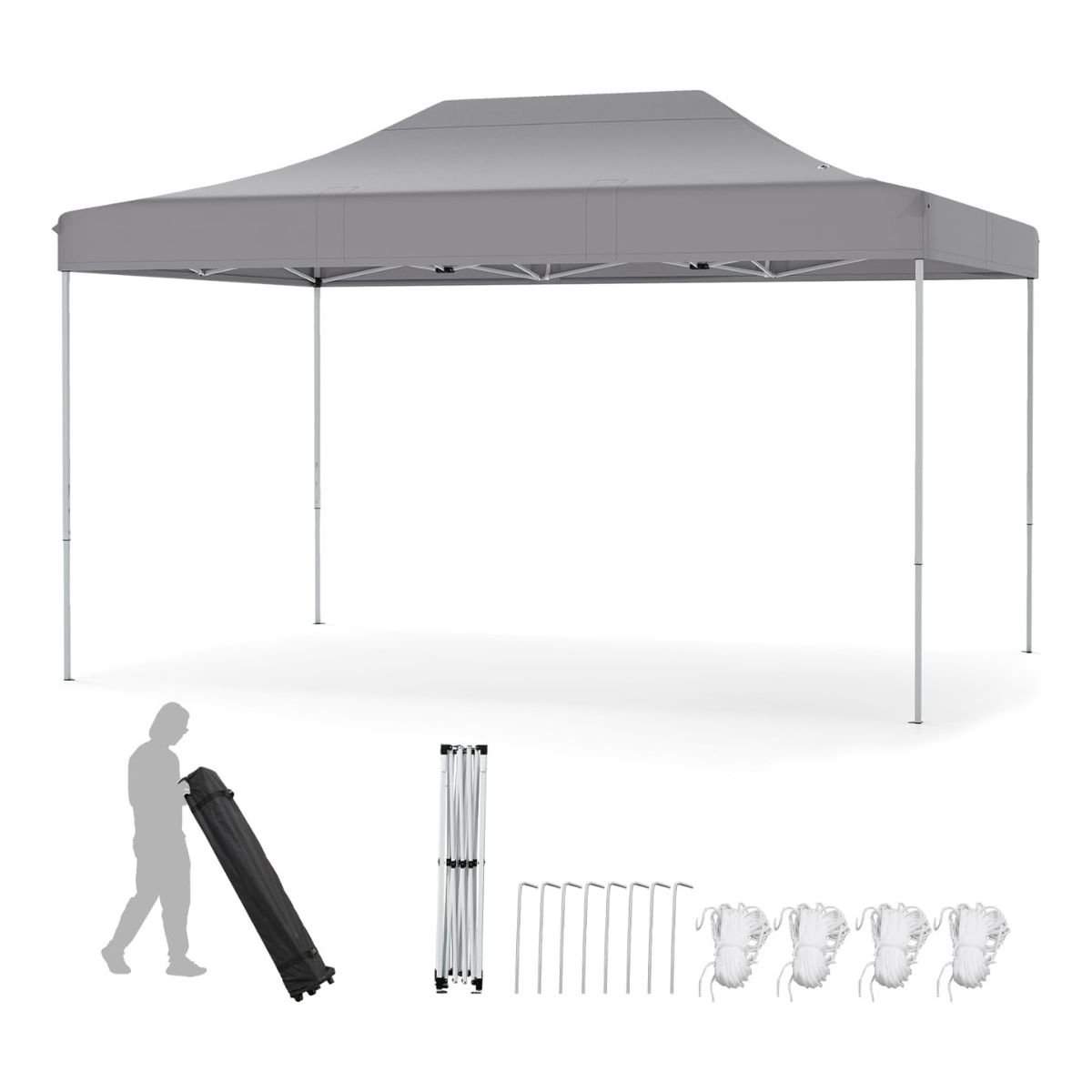 Pop-Up Pavilion 3x4.5m, Adjustable Height, Portable Bag