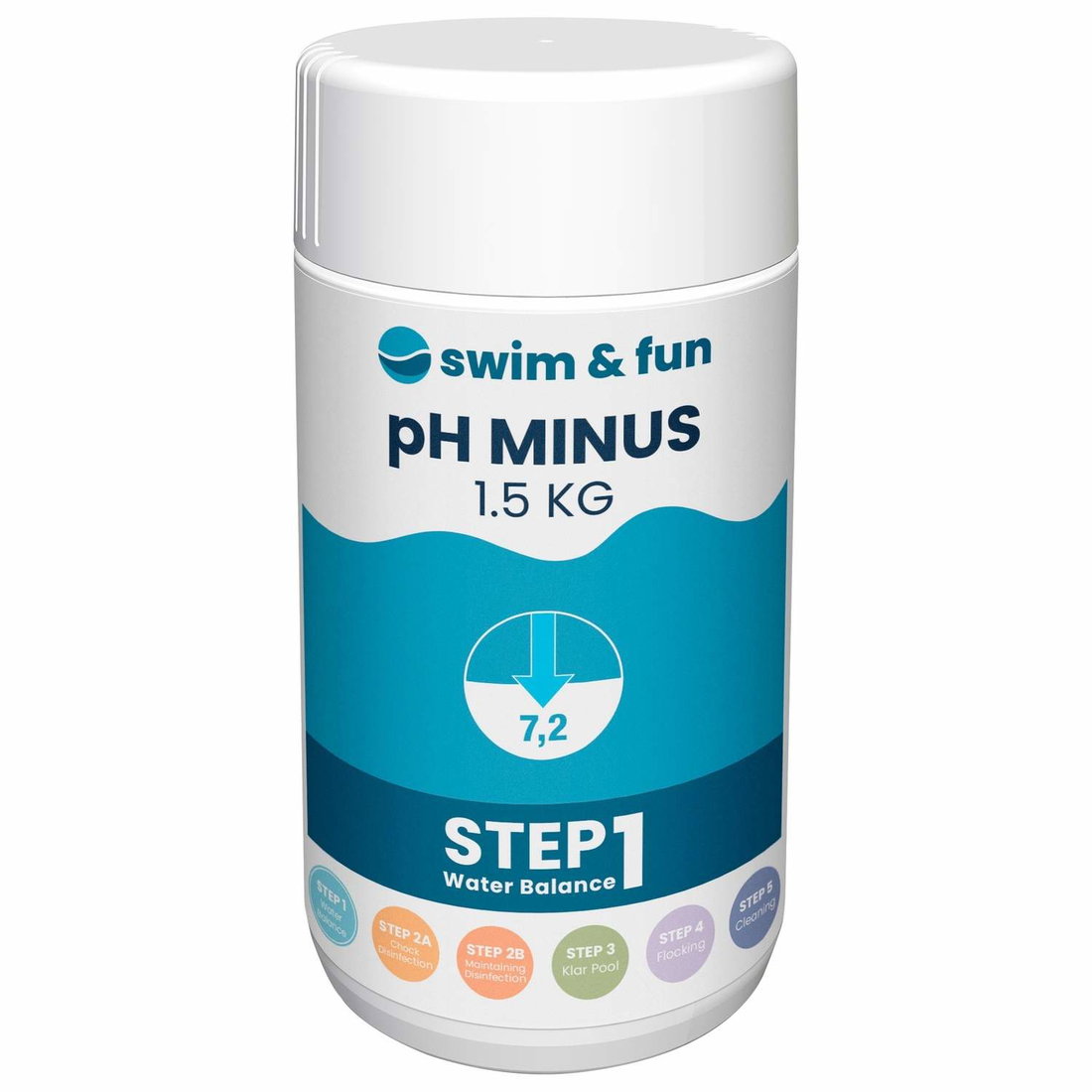 Pool pH Reducer, 1.5 Kg Pack, Ideal for Balanced Water