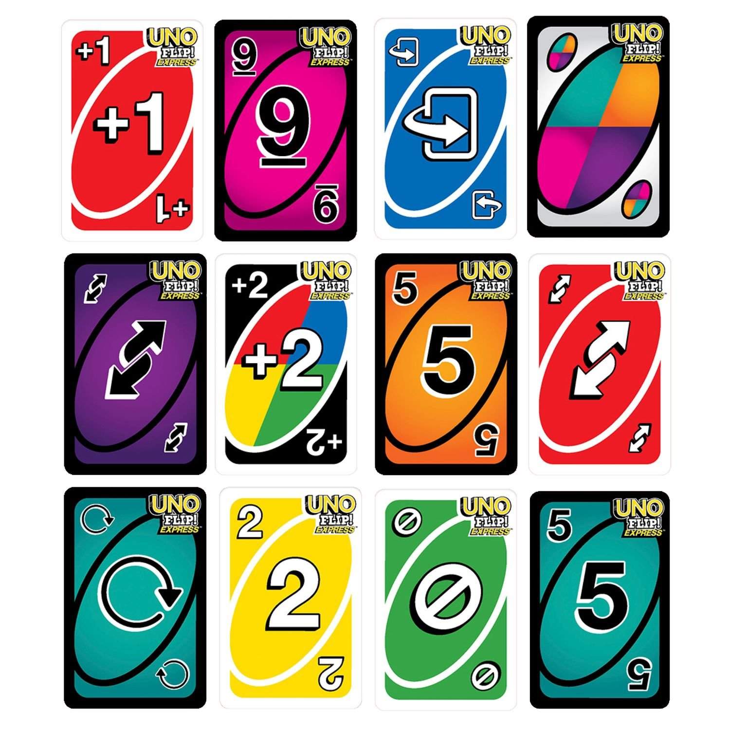 Uno Flip Express Card Game, Fast-Paced Fun for 2-3 Players