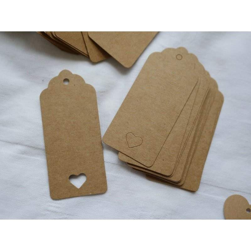 Cardboard labels with string, 50-pack