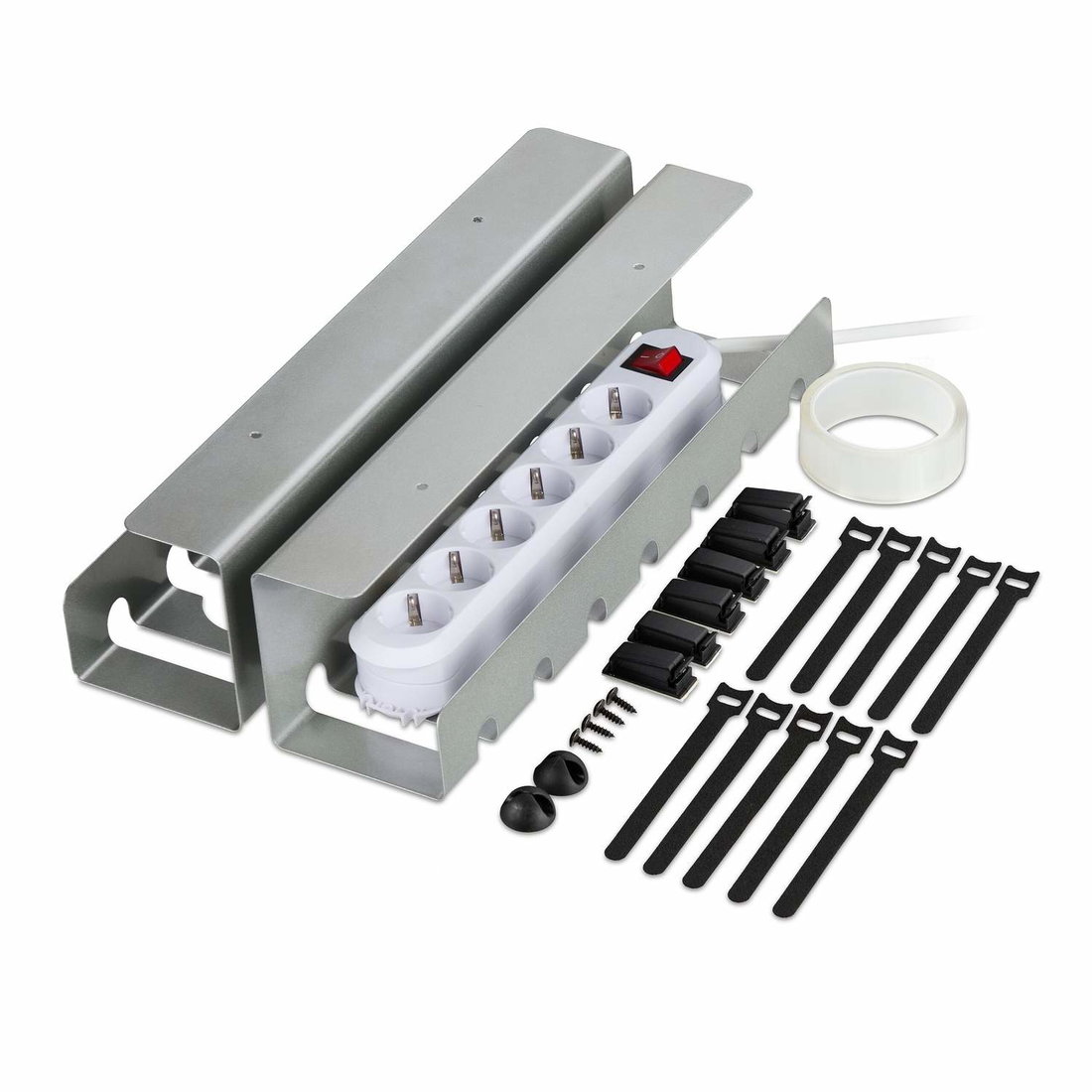 Desk Cable Trays Set – Steel, Easy Mount, Clutter-Free