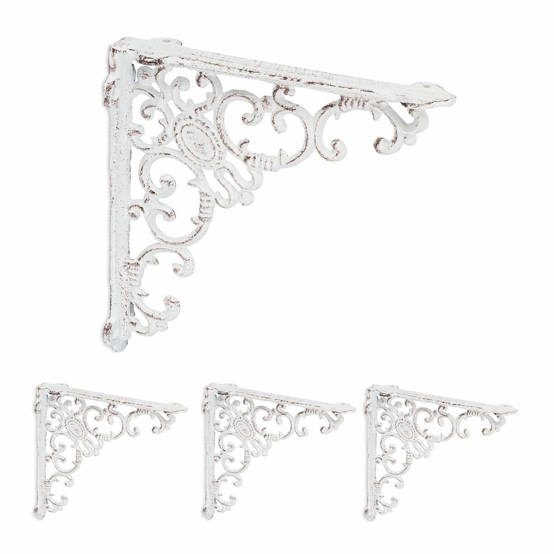 Vintage Cast Iron Shelf Brackets, Set of 4 – Antique Design
