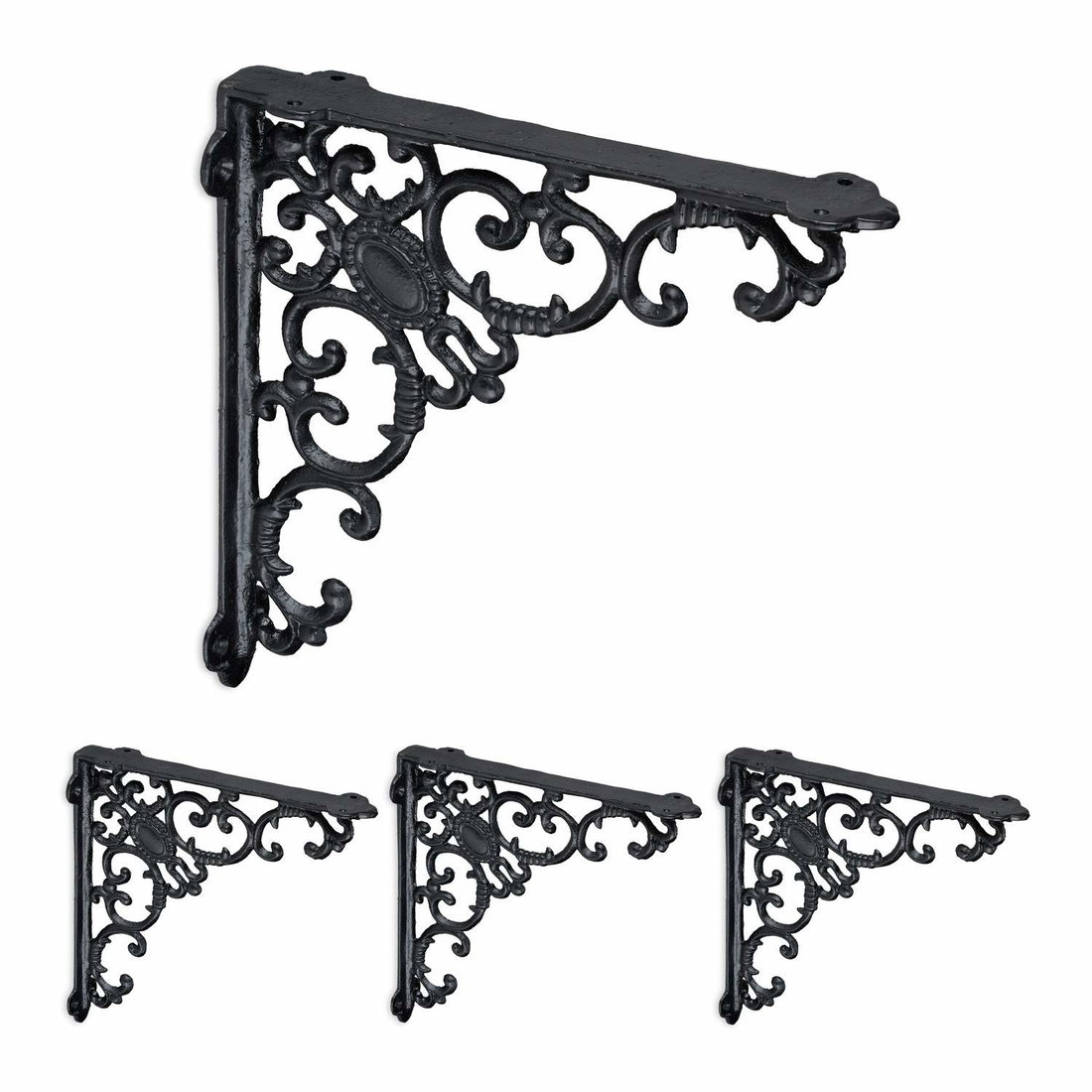 Vintage Cast Iron Shelf Brackets, Set of 4 – Antique Design