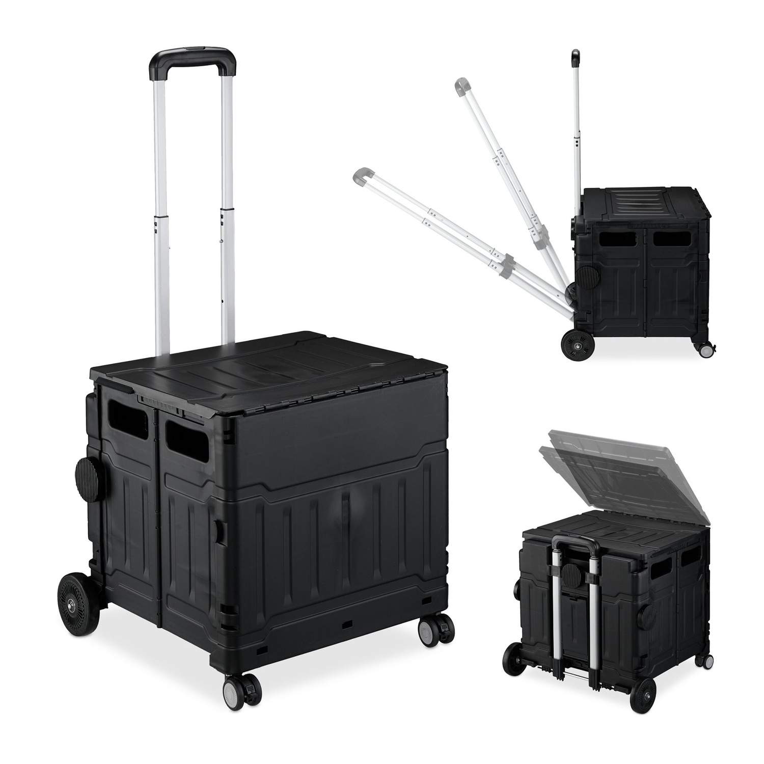 Foldable Shopping Cart with Lid – Telescopic Handle