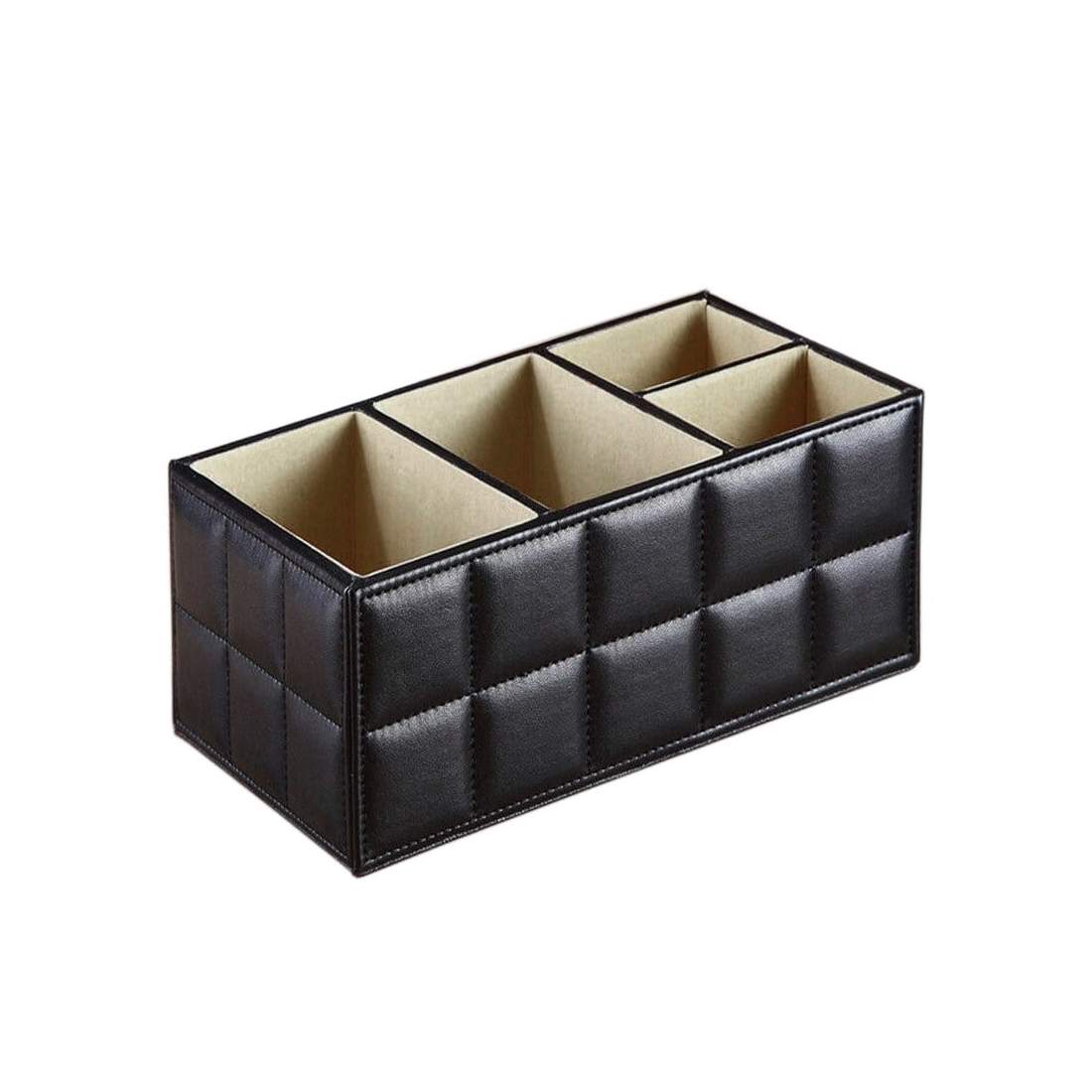 Organizer box in PU leather, Black