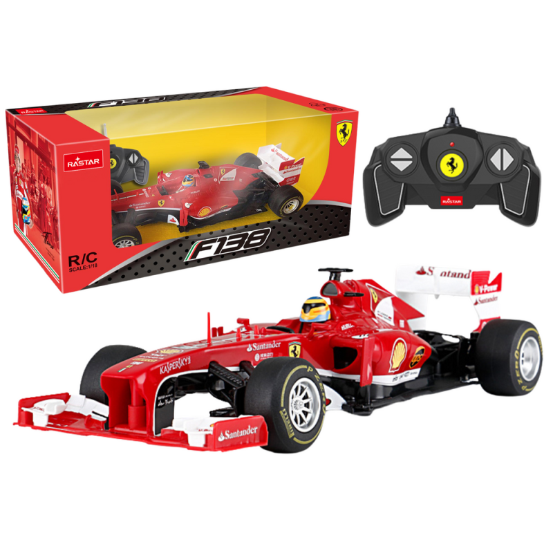 RC Ferrari F1 bil, skala 1:18, röd