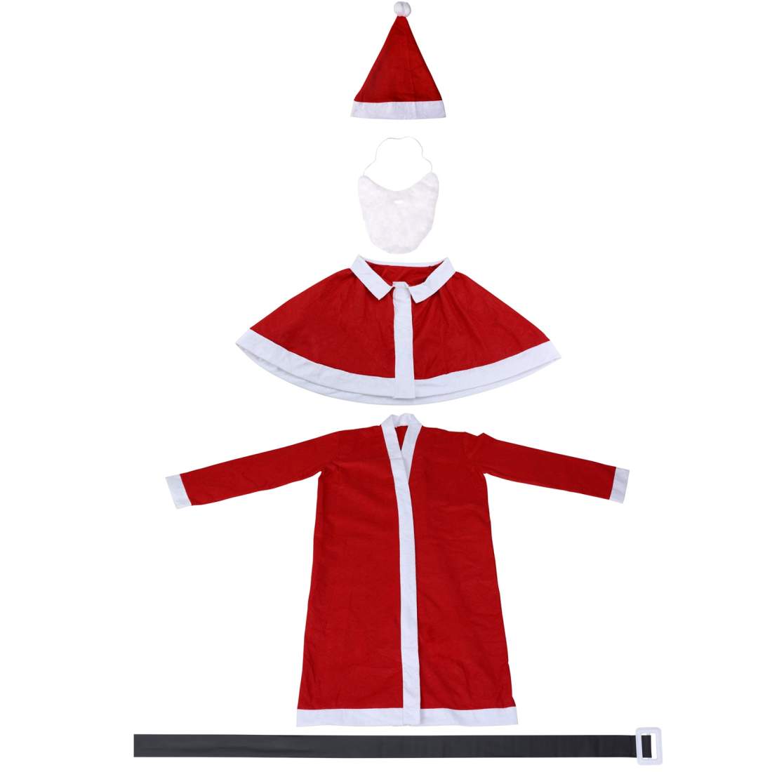 Joulupukin asusetti – 5 osaa, yksi koko, polyesteriä