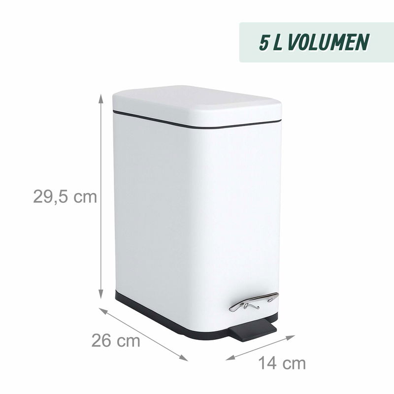 Bathroom Bin 5L – Soft Close, Hands-Free, Matte Finish