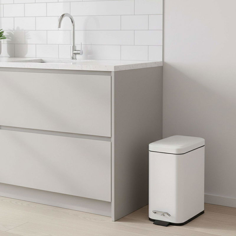 Bathroom Bin 5L – Soft Close, Hands-Free, Matte Finish