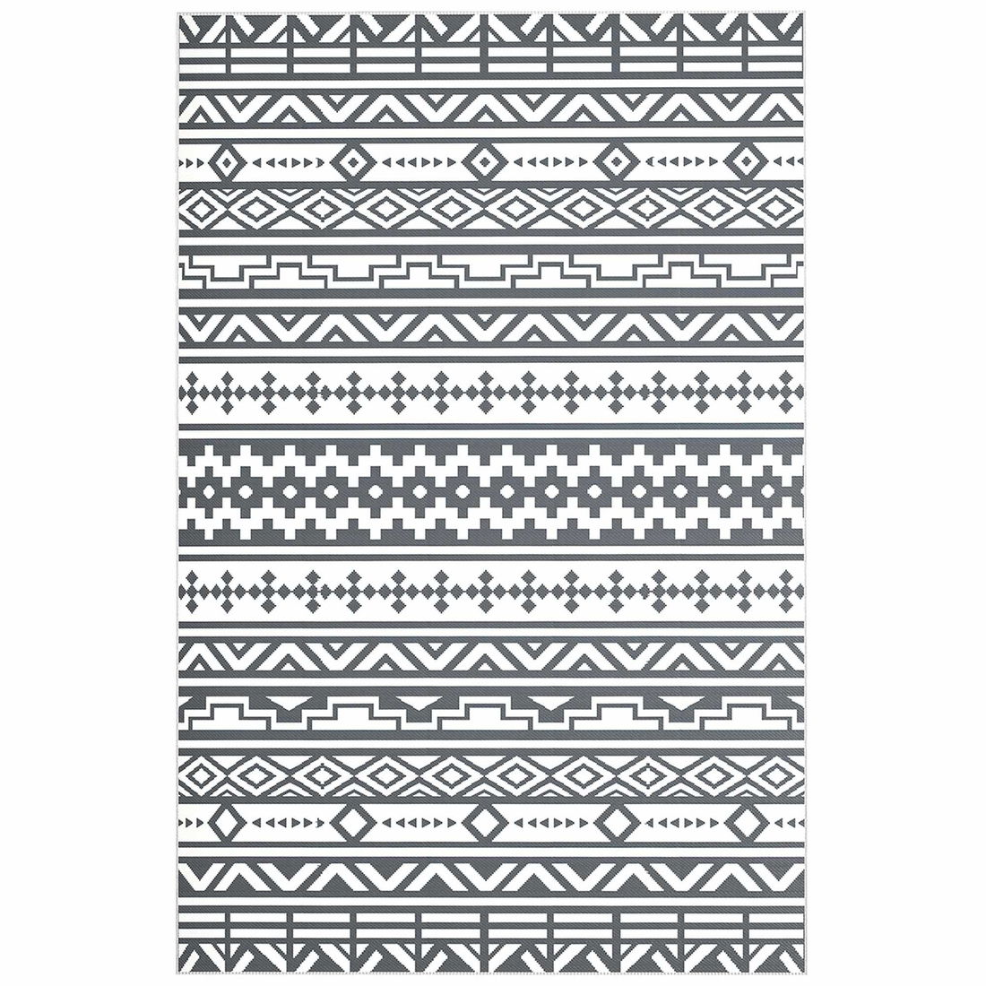 Udendørstæppe, vendbart og vejrbestandigt, 182x274 cm