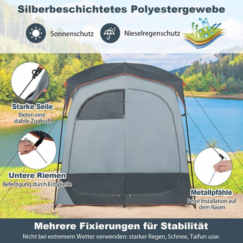 Outdoor Privacy Shower Tent – 2 Rooms, Removable Rain Cover