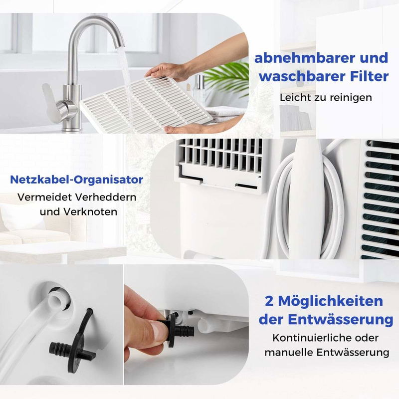 Bærbar 12000 BTU klimaanlæg – 4-i-1, Wi-Fi, Stille