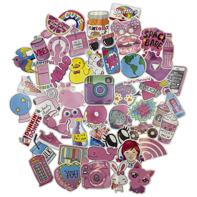 50x Stickers - Pink | eStore